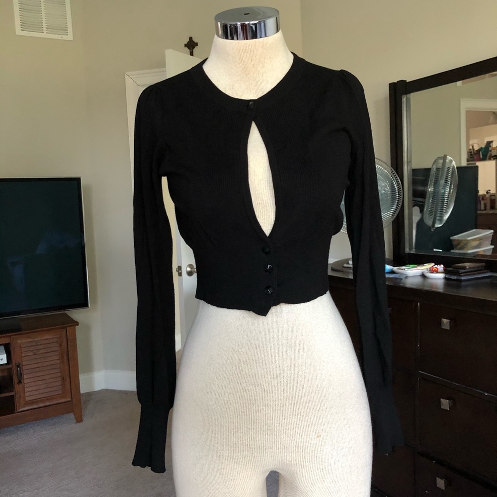 Warehouse Cropped Keyhole Bolero Shrug - Gem
